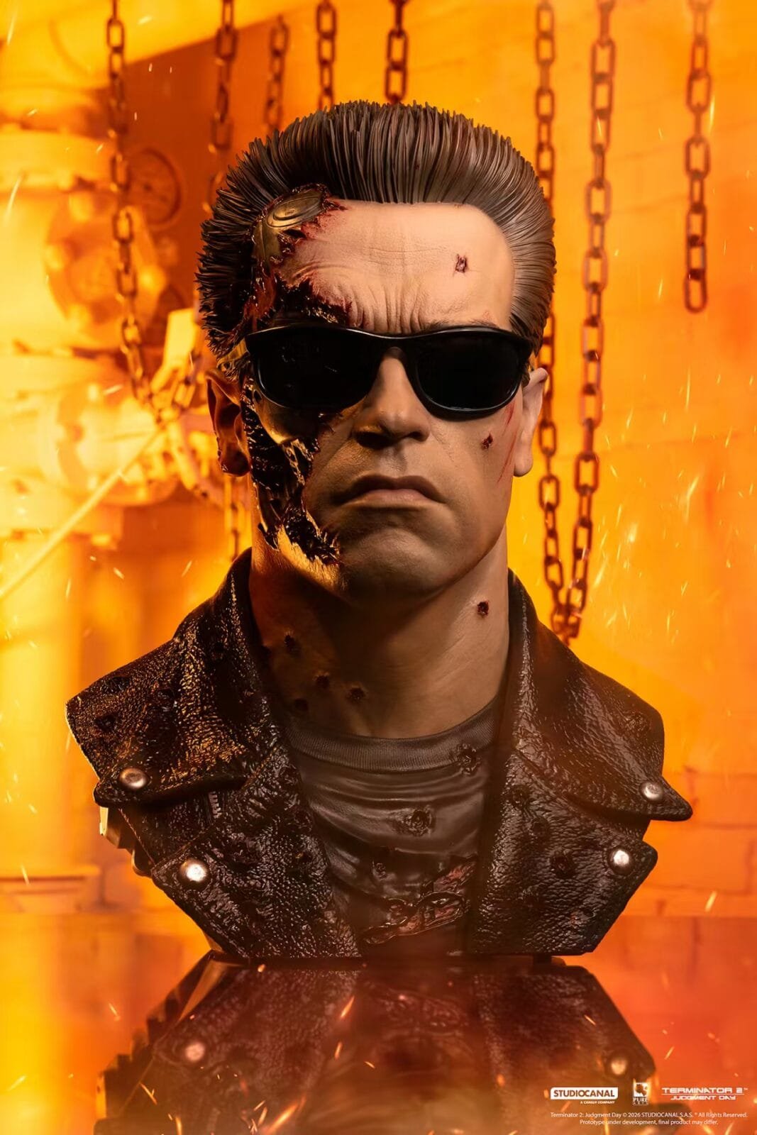 Pure Arts T-800 Battle Damaged Mask 1/1 | Estatua Terminator 2