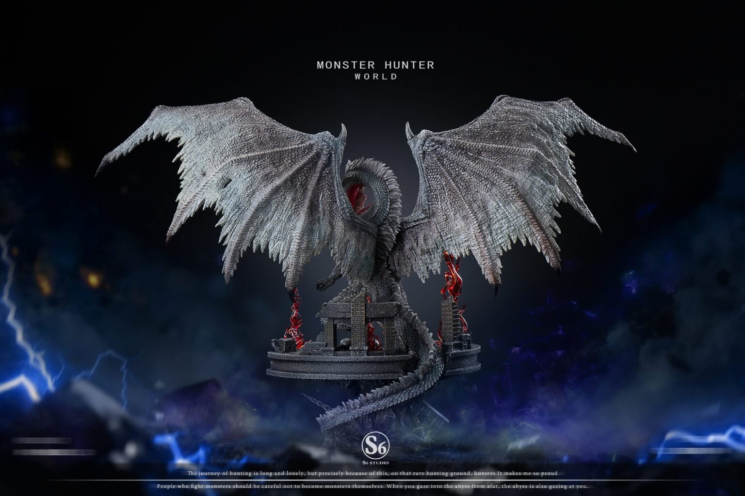 White Fatalis 1/6 Resina – S6 Studio | Monster Hunter World Estatua Premium