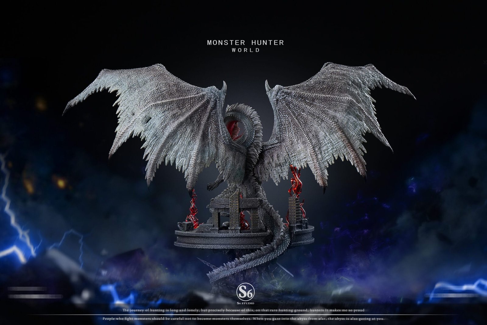 White Fatalis 1/6 Resina – S6 Studio | Monster Hunter World Estatua Premium