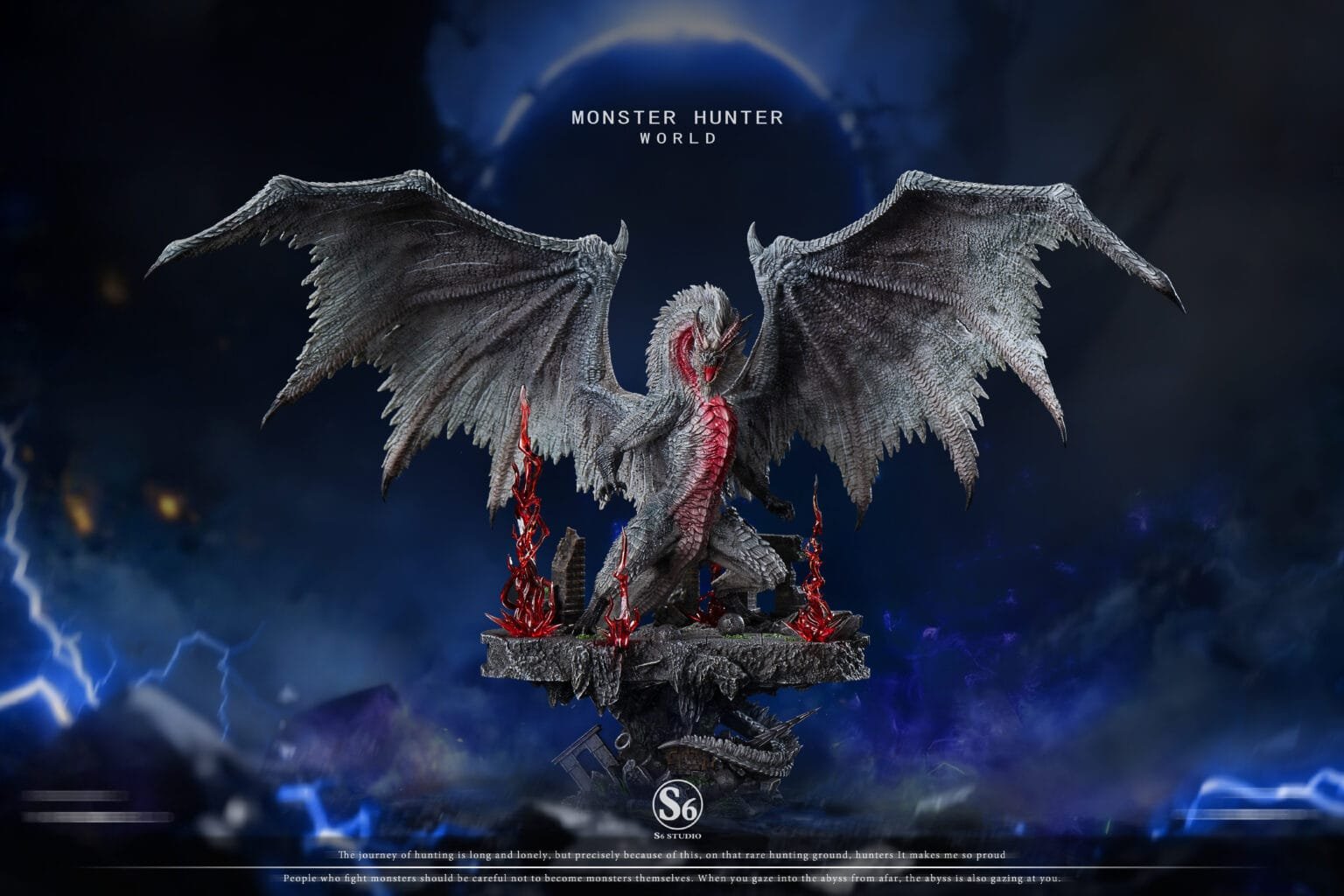 White Fatalis 1/6 Resina – S6 Studio | Monster Hunter World Estatua Premium